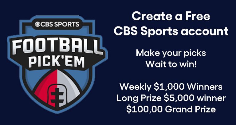 CBSSports.com Pro Football Pick’em Contest (Weekly Cash Prizes)