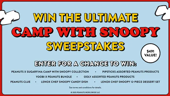 Sugarfina Camp With Snoopy Evergreen Sweepstakes