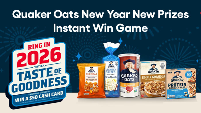 Quaker Oats New Year New Prizes Instant Win Game (Daily Winners)