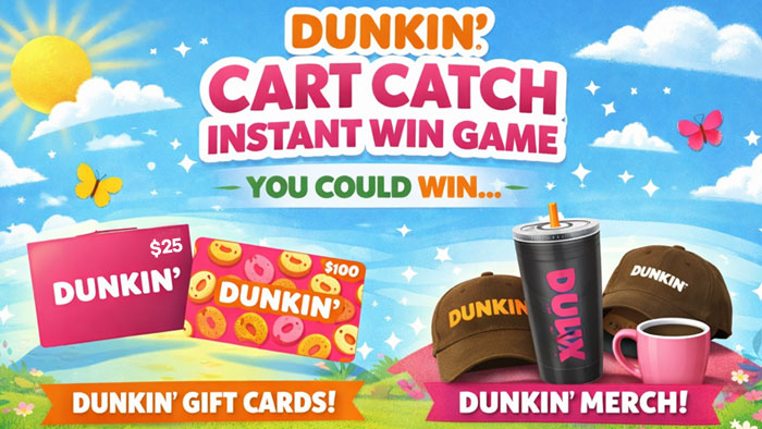 Dunkin’ Cart Catch Instant Win Game & Sweepstakes
